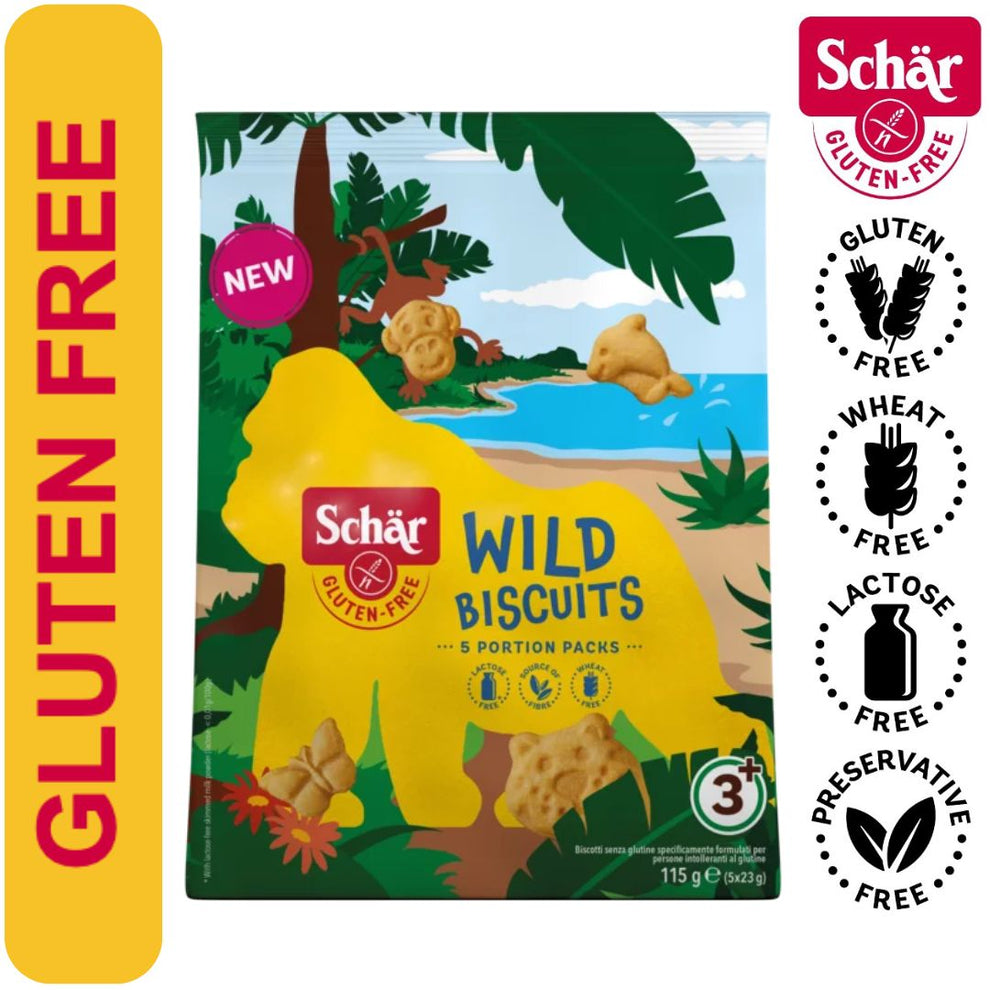 Schar Gluten Free Wild Biscuits for Kids - 115gr (5x23g) – Agora Products